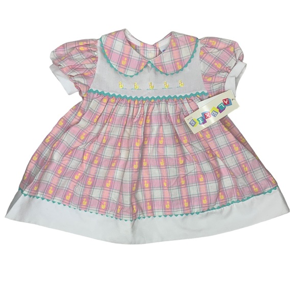 Alexis | Dresses | Nos Vintage Alexis Baby Pink Plaid Collared Puff ...